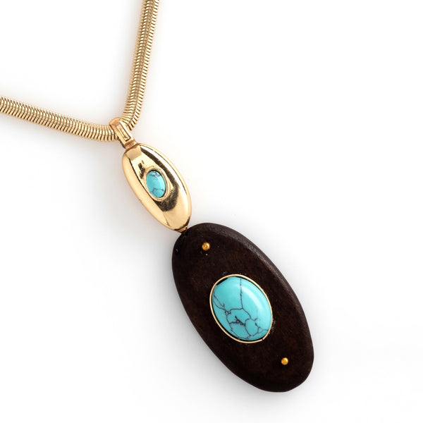 BROWN TURQUOISE PENDANT NECKLACE [FW24] – Nakamol